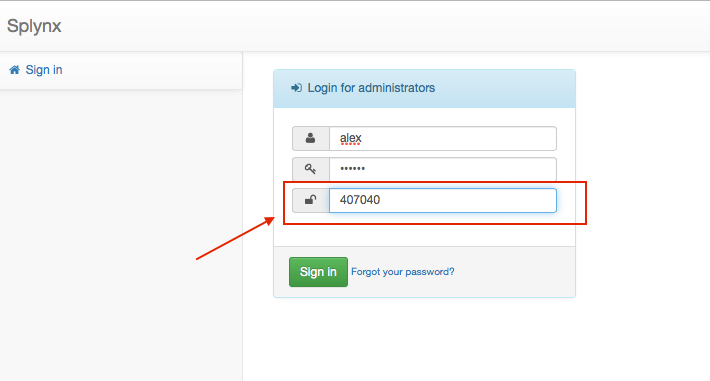 Two-factor authentication in Splynx