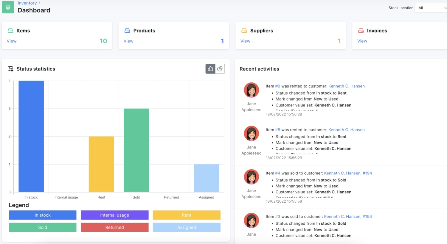 Inventory management in Splynx