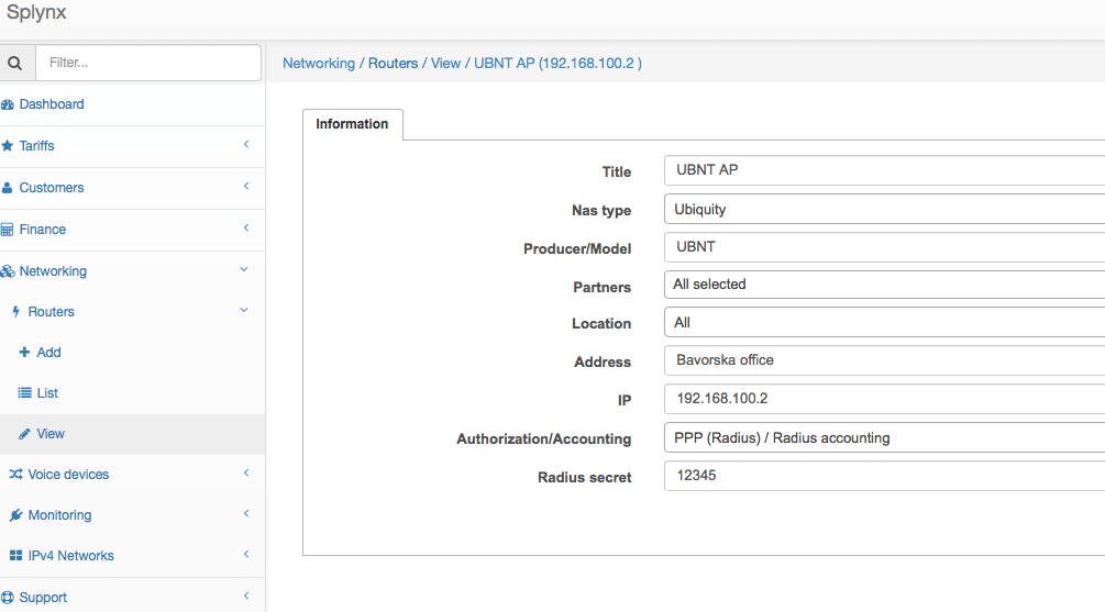 UBNT AirOS wireless RADIUS authentication