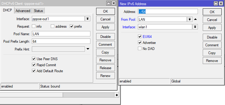 How to configure Mikrotik IPv6