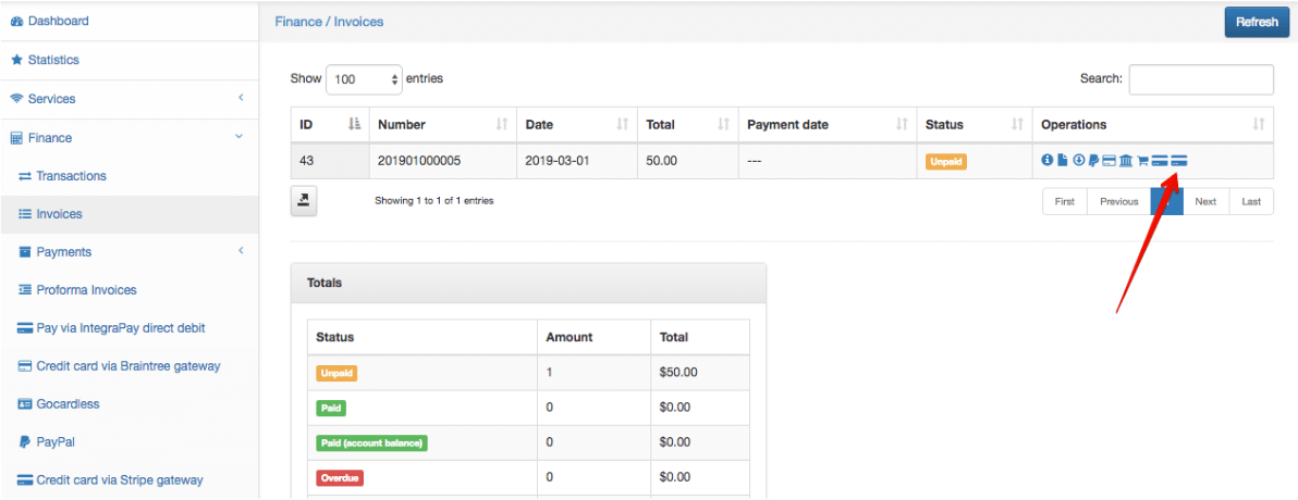 Payrix payments processing in Splynx