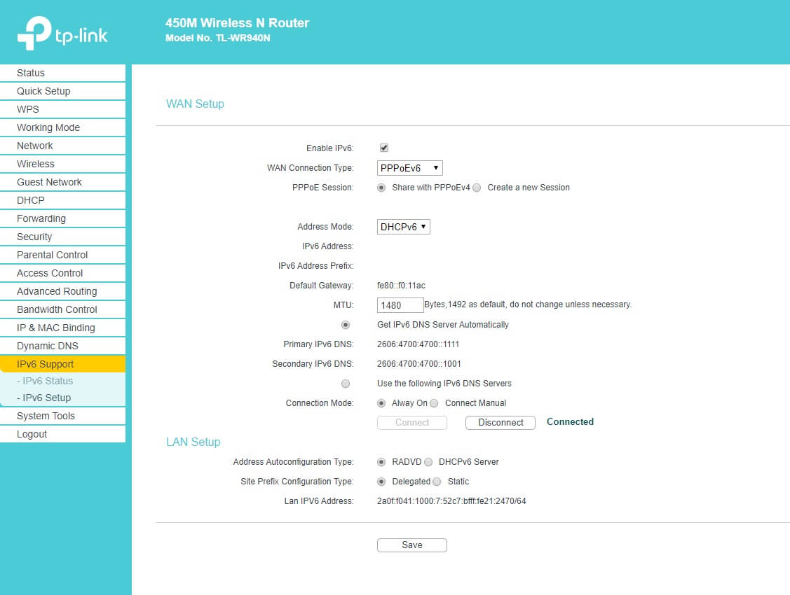 IPv6 CPE and home routers support