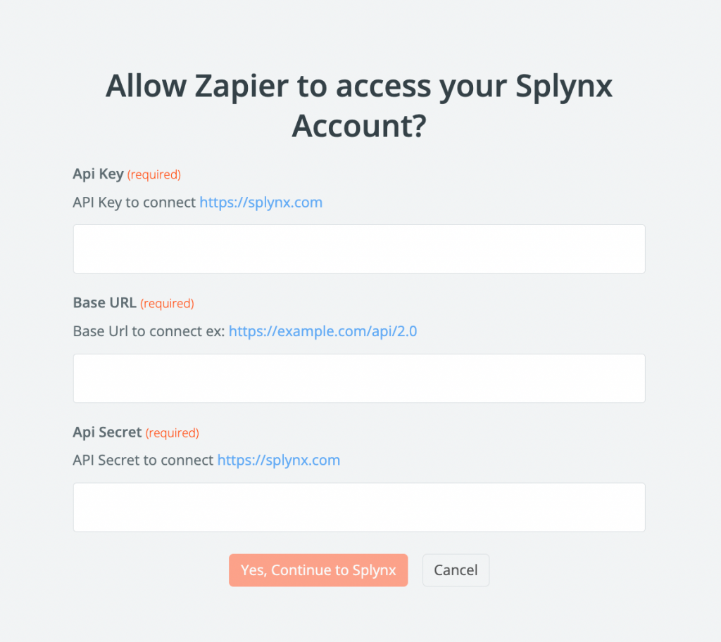Splynx integration with Zapier