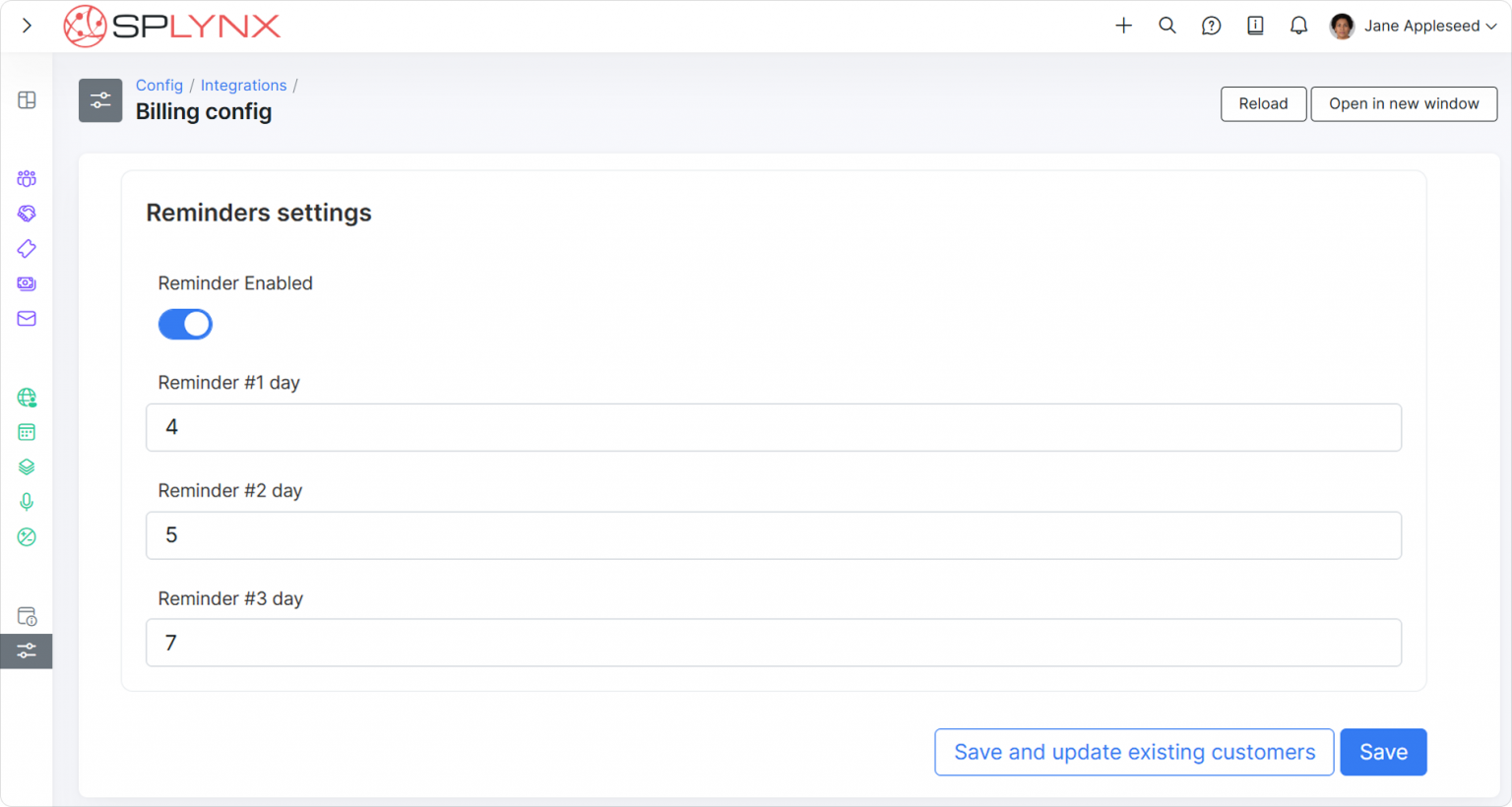 Splynx Billing config add-on overview