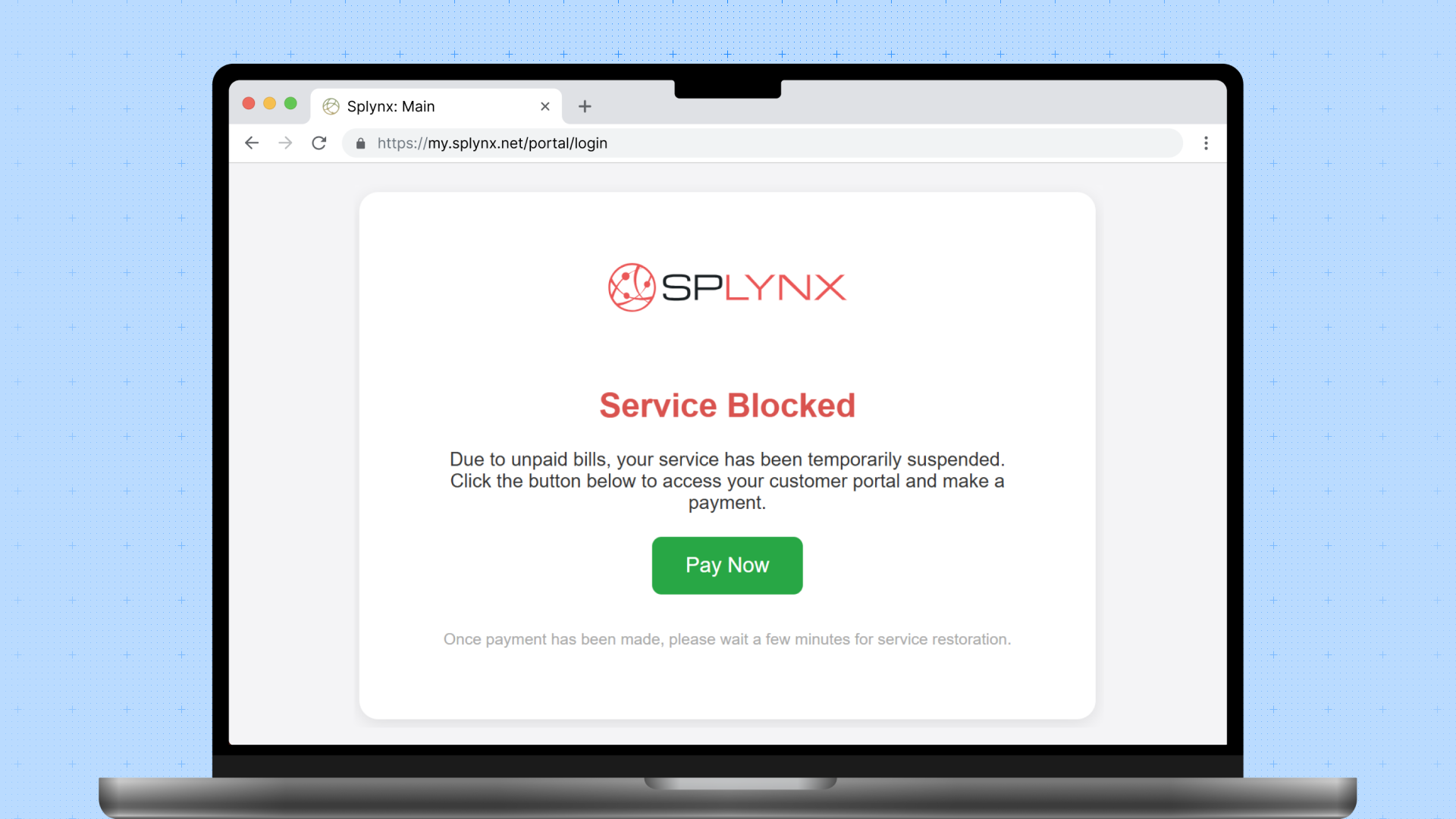 Taking non-payments to the next level with blocked customer redirection